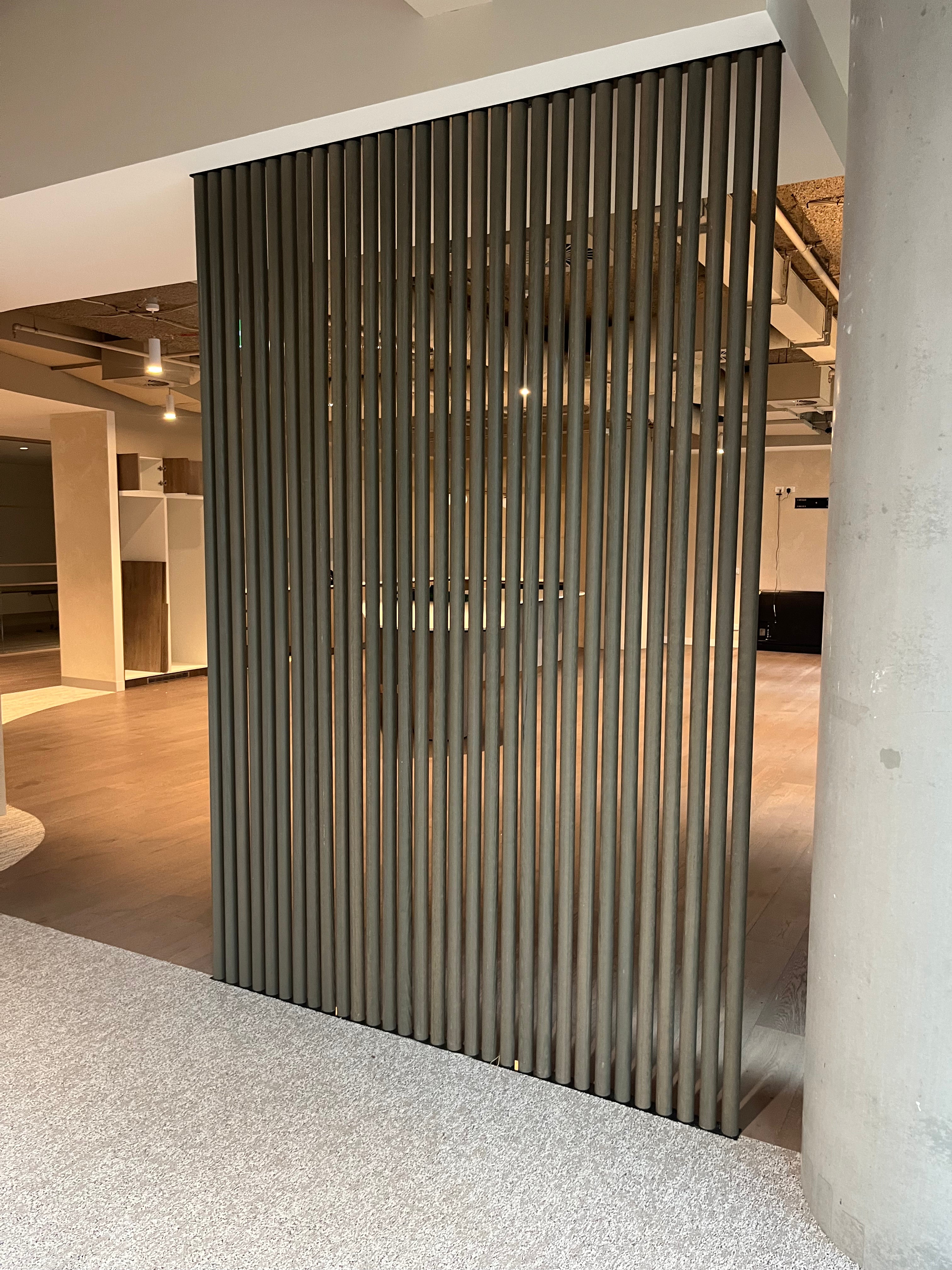 Wooden Dowel Partition Wall – Green Collect